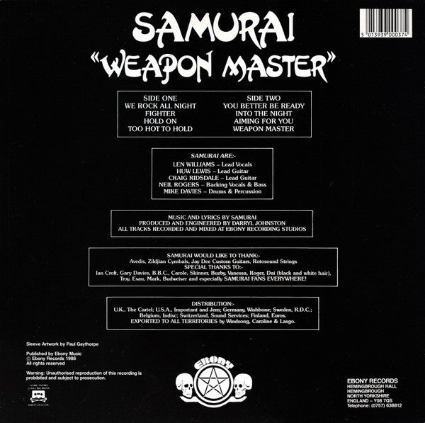 Samurai : "Weapon Master" – Trom'hell