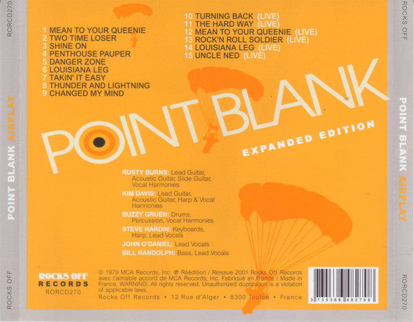 Point Blank : "Airplay" expanded édition with 6 bonus live tracks ...